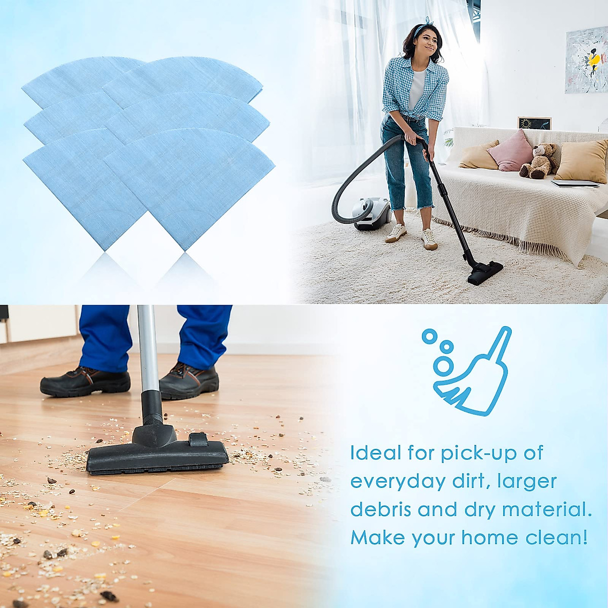 Tegeme 10 Pieces Wet Dry Vac Filter Vf2002 Dry Disc Vacuum Filters Compatible with Shop-vac Wet Dry Vacuum Cleaners with 5 Gallon and Larger, with 4 Pieces Retaining Bands, Reusable