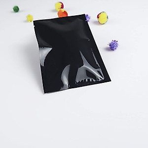 QQ Studio Multi Color Glossy Food Safe Confectionery Dessert SlickSeal™ Flat Bag with Tear Notch (100 Black, 2.75" x 4")