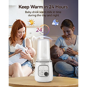 Larex Fast Bottle Warmer, Larex 10-in-1 Baby Bottle Warmer for Breastmilk or Formula, with Precise Timer, Auto Shut-Off, and Accurate Temperature Control