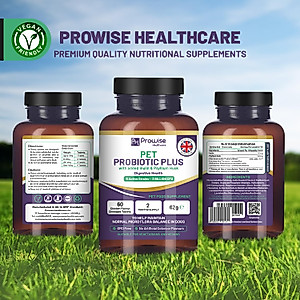 Pet Probiotic Plus with Added Inulin & Psyllium Husk 2 Billion CFU with 5 Active Strains I 60 Chicken Flavour Chewable Tablets 2 Months Supply I Help Main Normal Microflora Balance in Dogs