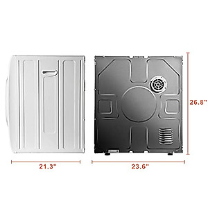 Euhomy Compact Laundry Dryer, 3.5 cu ft Front Load Stainless Steel Clothes Dryers With Exhaust Pipe, 1500W, LCD Control Panel Four-Function Portable Dryer For Apartments, Home, Dorm, White