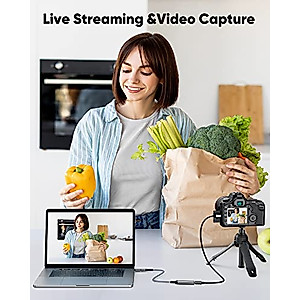 HDMI Video Capture Card, Highwings Cam Link 4K HDMI to 1080P 60FPS USB 3.0/C Video Record Capture Device, USB Video Capture for Streaming Recording Teaching Gaming Switch PS5/4 Xbox OBS PC, Grey