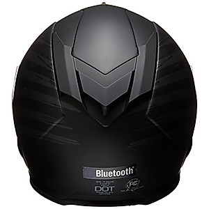 Torc T14B Bluetooth Integrated Mako Full Face Helmet with Flag Graphic (Flat Black, Large)