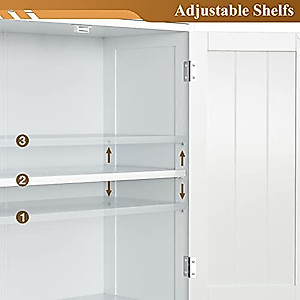 Nightstand Bedside Table Drawer Cabinet Modern Floor Bathroom Storage Cabinet Cupboard with 4 Drawers Adjustable Shelf White Cabinet Storage Tower Dresser