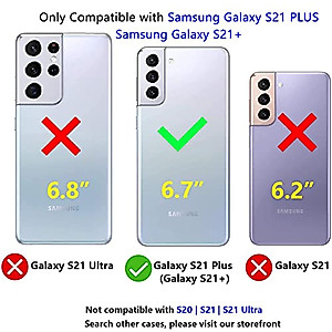 Military Grade Drop Impact for Samsung Galaxy S21 Plus Case Galaxy S21 Plus 5G Case 360 Metal Rotating Ring Kickstand Holder Armor Heavy Duty Shockproof Case for Galaxy S21 Plus Phone Case (Black)