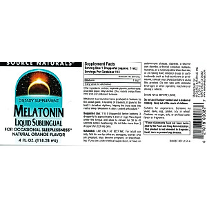 SOURCE NATURALS Melatonin Sublingual Orange Flavor, 4 FZ