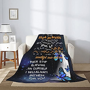 to My Daughter Throw Blankets Gifts,Throw Blanket for Daughter from Mom Custom My Daughter Blanket, I Love You Daughter Blanket Fuzzy Blanket for Couch Sofa Living Room 60x50 in