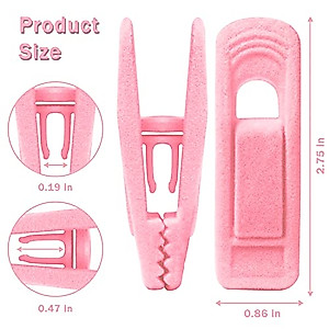 LHMTQVK 20 PCS Velvet Hangers Clips Clothes Pins Clips Strong Velvet Clips Fit Clips for Velvet Hangers Perfect for Thin Velvet Hangers (Pink)