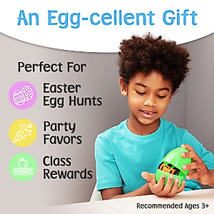 PREXTEX Jumbo Easter Eggs Filled with DIY Plastic Kids Monster Truck Toys | Easter Monster Truck Party Favor and Supplies | Filled Easter Eggs for Boys and Girls - Monster Truck Easter Eggs