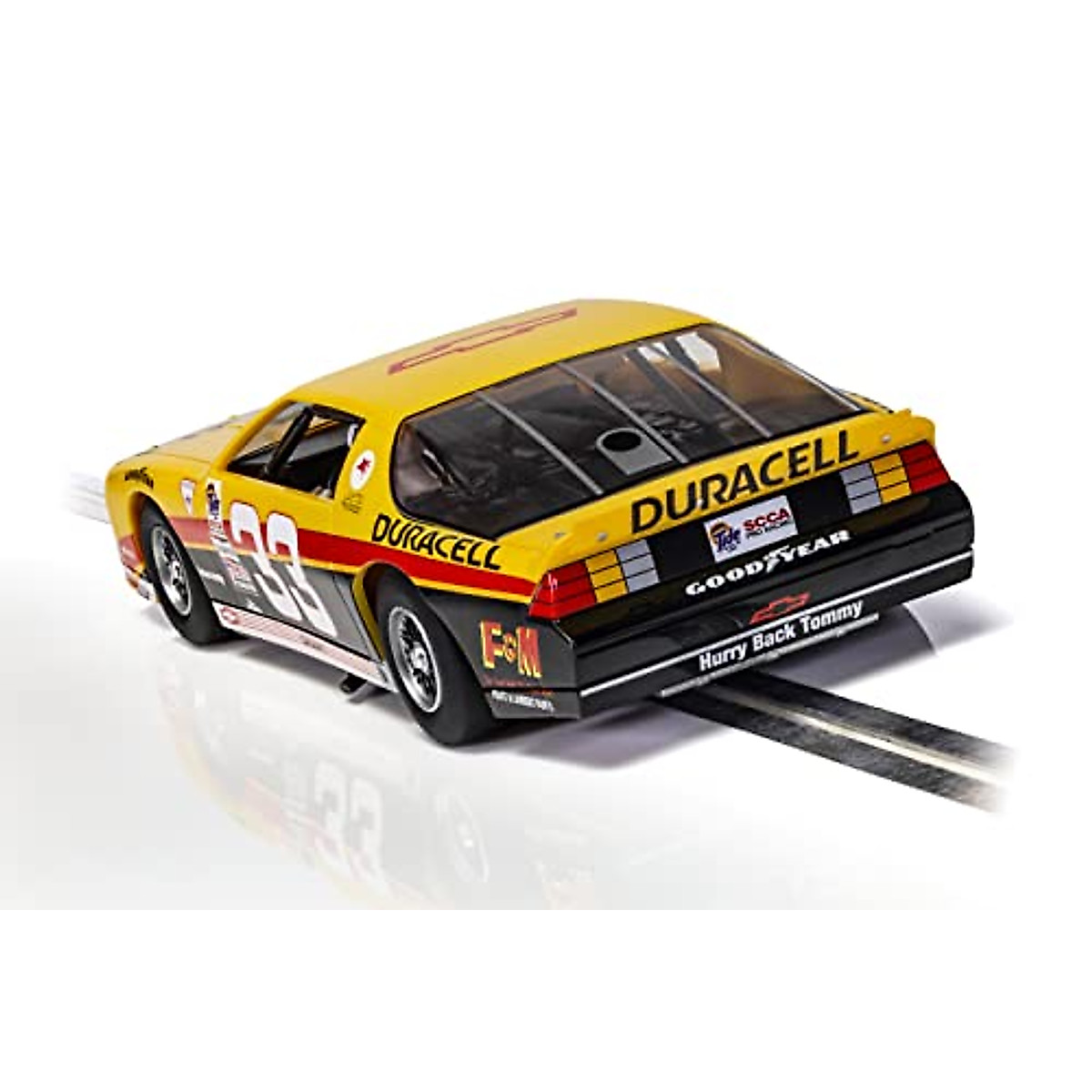 Scalextric Chevrolet Camaro IROC SCCA Trans-Am Duracell 1:32 Slot Race Car C4220, Yellow, Red & Black