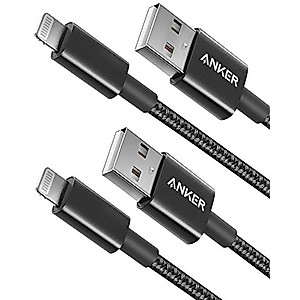 Anker 6 ft Premium Double-Braided Nylon Lightning Cable, Apple MFi Certified for iPhone Chargers, iPhone X/8/8 Plus/7/7 Plus/6/6 Plus/5s, iPad, iPad Mini, and More (Black)
