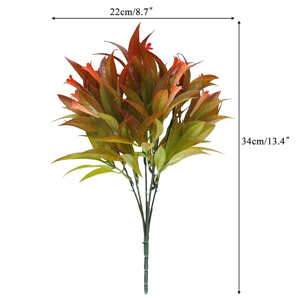 NAHUAA 8Bundles Artificial Plants Outdoor No Fade Fake Greenery Stems Faux Grass Plant for Spring Home Porch Garden Hanging Baskets Windowbox Table Centerpiece