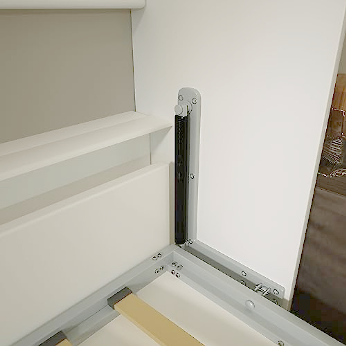 Murphy Bed Twin, Horizontal Twin Size Murphy Bed Cabinet, Wall Bed with Self and Drawers, Wood Hideaway Folding Hidden Beds for Platform Bedroom, Guest Room, Studio or Home Office, White