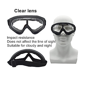 LJDJ Ski Goggles Motorcycle Goggles - Snowboard Glasses Set of 2 - Dirt Bike ATV Motocross Anti-UV Adjustable Riding Offroad Protective Goggles