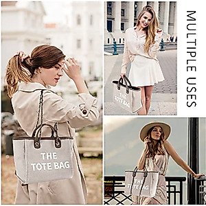 Muspower Fashion Canvas Tote Bag for Women,Ladies Designer Satchel Handbag Shoulder Bag for Work, Travel, School, Shopping