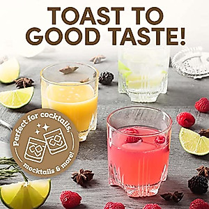 Paksh Novelty Whiskey Decanter Set - 7-Piece Italian Crafted Glass Decanter & Whiskey Glasses Set - Holiday Whiskey Gifts for Men and Women w/ Ornate Stopper and 6 Cocktail Glasses, Red