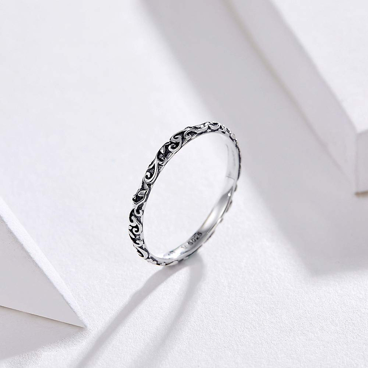 Lorrifal 925 Sterling Silver Handmade Fashion Retro Women's Plain Thin Ring Promise Love for Her | 2mm Width Comfort Fit Multi Size 7