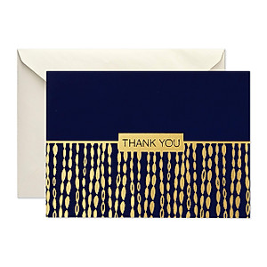 Hallmark Thank You Cards Assortment, Navy and Gold (50 Thank You Notes with Envelopes for Wedding, Bridal Shower, Baby Shower, Business, Graduation)
