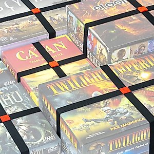 Premium Elastic Box Bands - Board game storage solution to keep your Board Games, Tabletop Games, RPGs & Other Boxes Closed and Protected without Rubbing | Elastic Band Organizer (Set of 5)