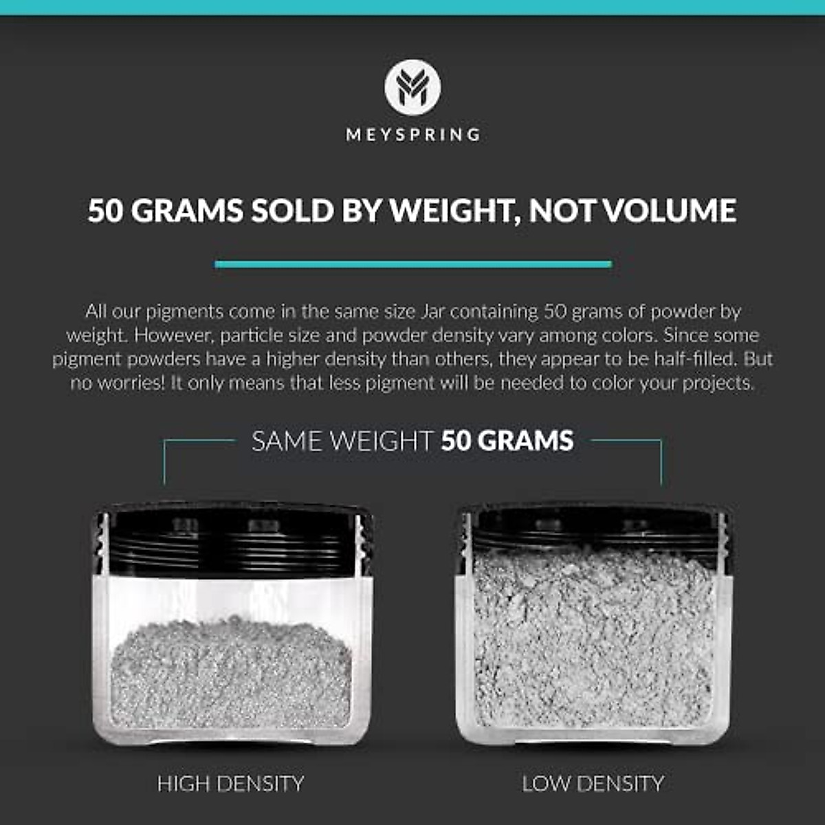 MEYSPRING White Pearl Mica Powder - 50g - White Resin Pigment - White Mica Powder for Epoxy Resin Art - White Epoxy Pigment and UV Resin Dye - Mica Powder for Epoxy Resin - Resin Powder Pigment