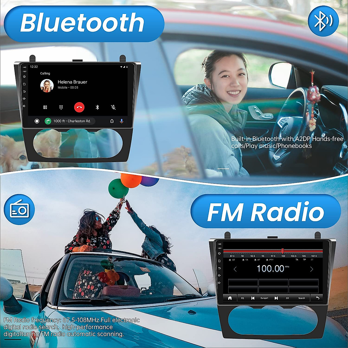 for Nissan Altima 2008 2009 2010 2011 2012 Android Radio Stereo: 9 Inch Touch Screen Replacement-CarPlay Android Auto Bluetooth 5G WiFi GPS FM DSP SWC 1080P Backup Camera Mirror Link (Manual AC)