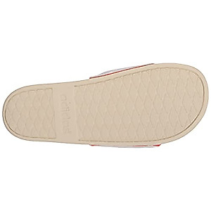 adidas Women's Adilette Comfort Slides Sandal, White/Purple Tint/Wonder White, 8