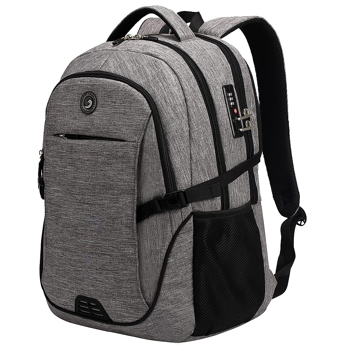 SHRRADOO Anti Theft Laptop Backpack Travel Backpacks Bookbag with usb Charging Port for Women & Men School College Students Backpack Fits 15.6 Inch Laptop Grey