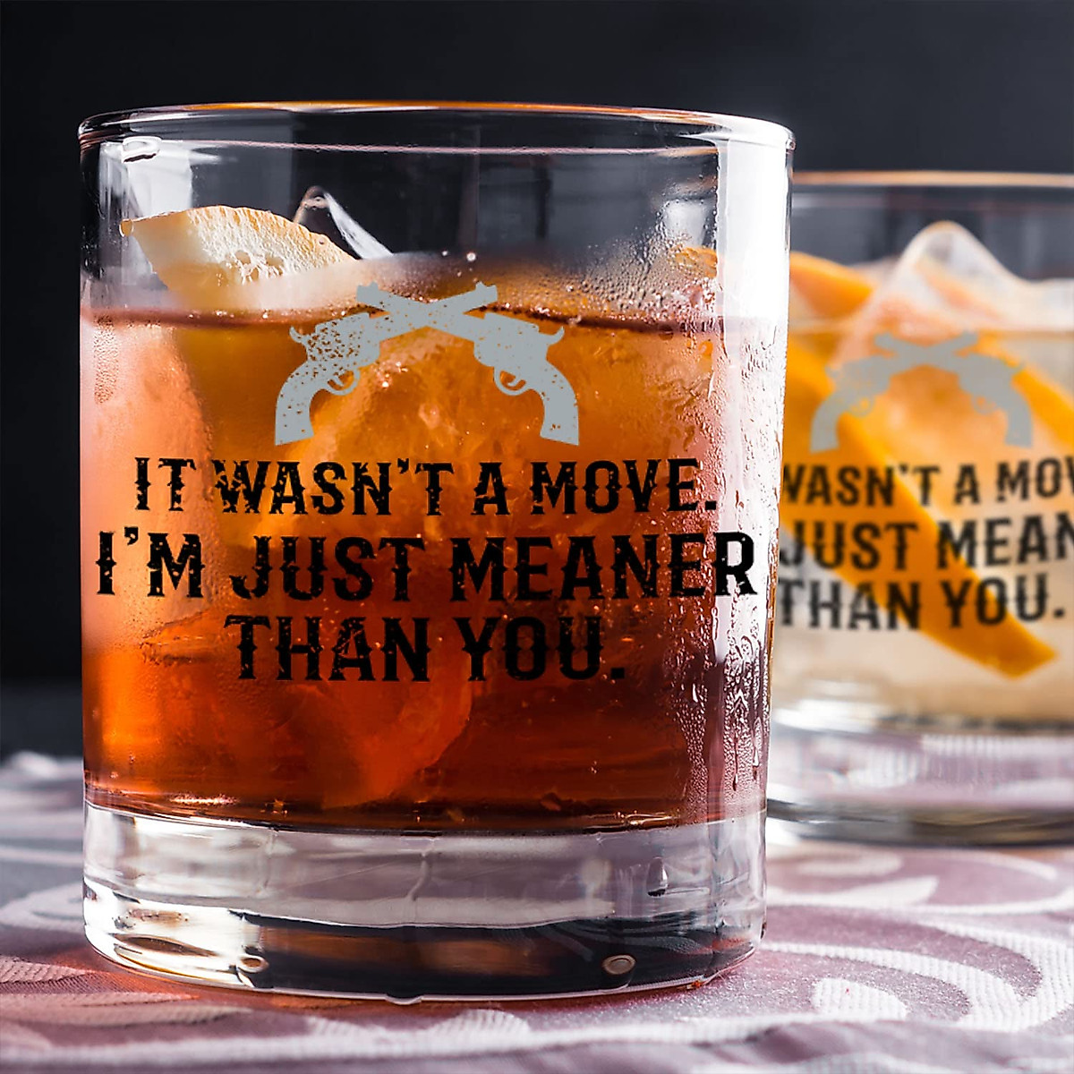 Toasted Tales I'm Just Meaner than You | Old Fashioned Whiskey Glass Tumbler 11 oz. | Rocks Barware | Quality Chip Resistant Home Bar Whiskey Gift