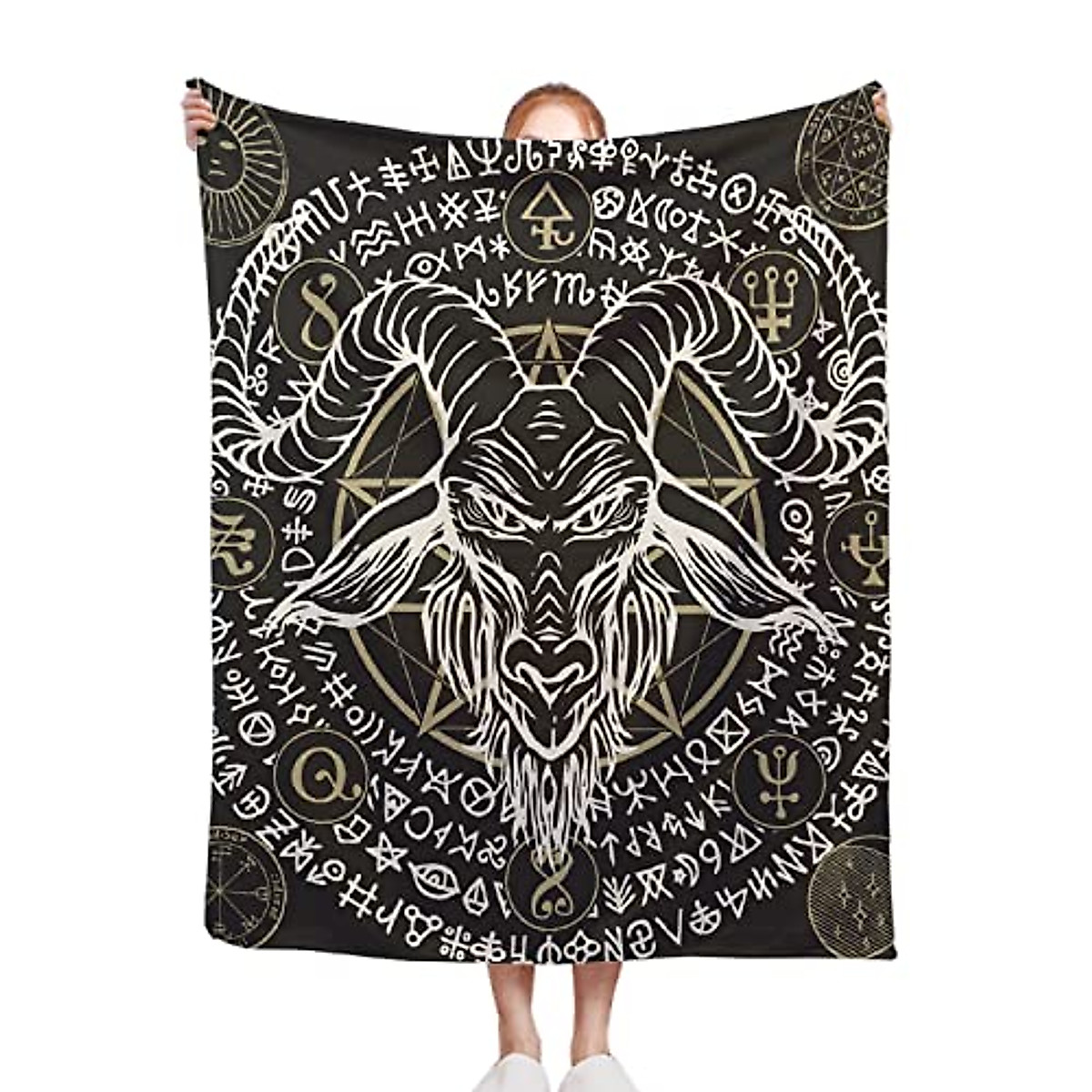 Baphomet Blanket Flannel Throw Lightweight Super Soft Cozy Luxury Family Bed Blanket Birthday Gift Microfiber 40"x30"for Pet