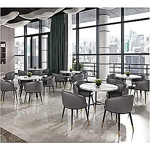 Office Reception Room Club Table, Round Negotiation Reception Tables and Chairs Combination Business Conference Room Coffee Table, Space-Saving, Suitable for Lounge (Color : Khaki)