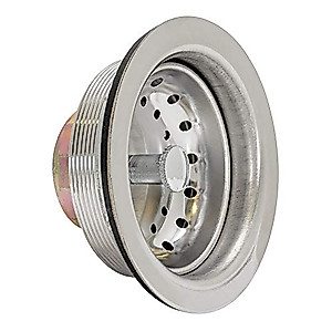 EZ-FLO Kitchen Sink Strainer with Flange and Die-Cast Slip-Joint Nut, Stainless Steel Fixed-Post Basket with 3-1/2 Inch to 4 Inch Opening, 30001