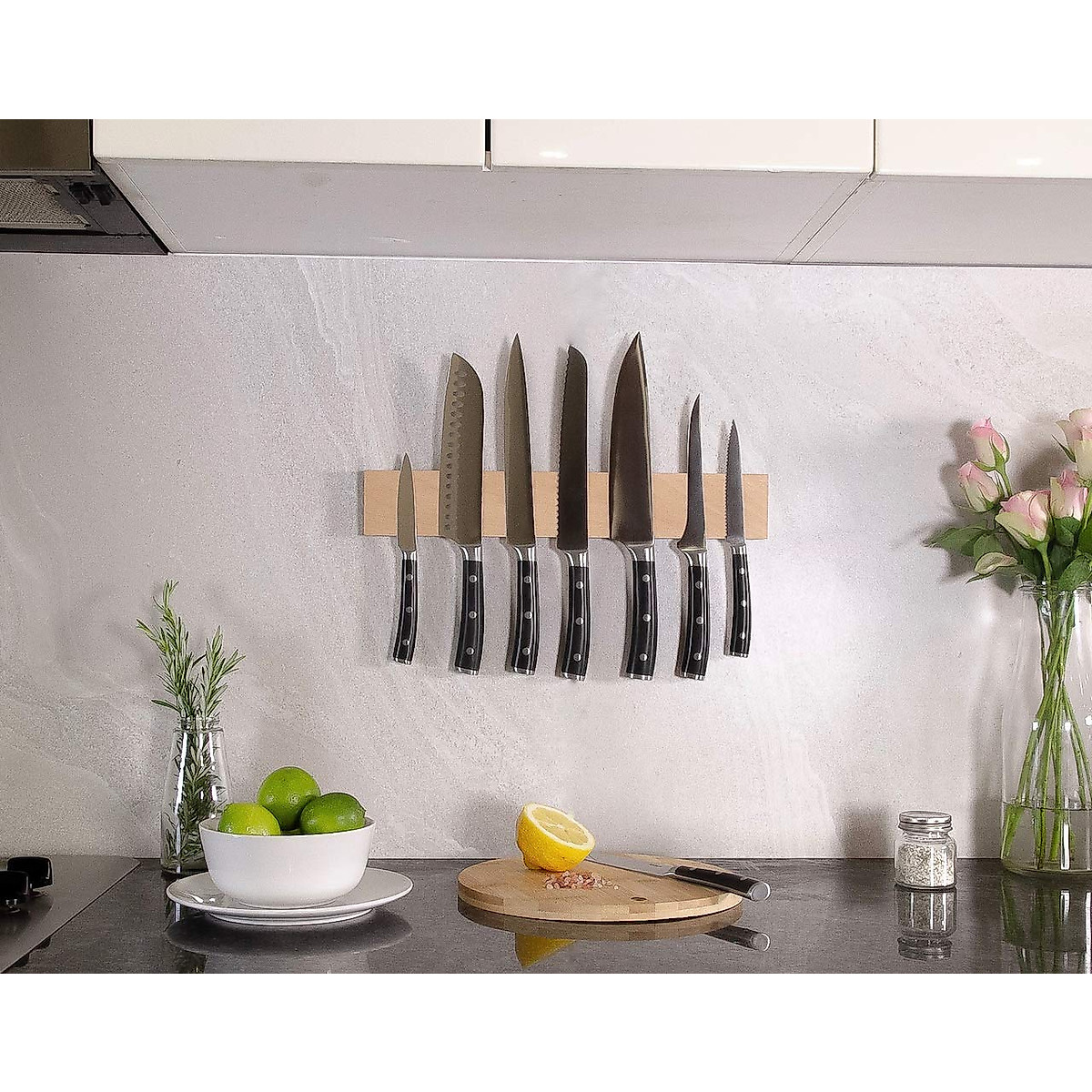 16" Beechwood Wall mounted Magnetic Knife Strip by RESINAT