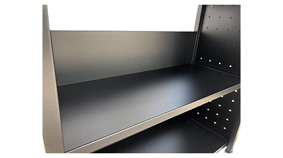 Workington Book Truck with 3 Flat Shelves & Casters