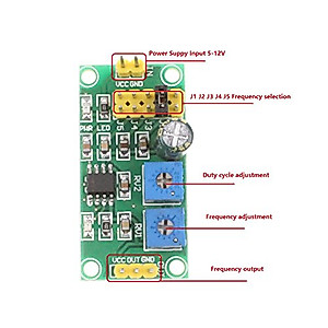 NOYITO NE555 Signal Generator Module Square Wave Square Wave 5 to12V Power Supply Frequency 0.6 to180KHz Duty Cycle Adjustable (Pack of 2)