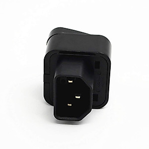 ANRANK IC141320AK UPS IEC C14 to Universal Female EU US UK AU C13 Socket Power Adapter AC Plug (2 Pack)