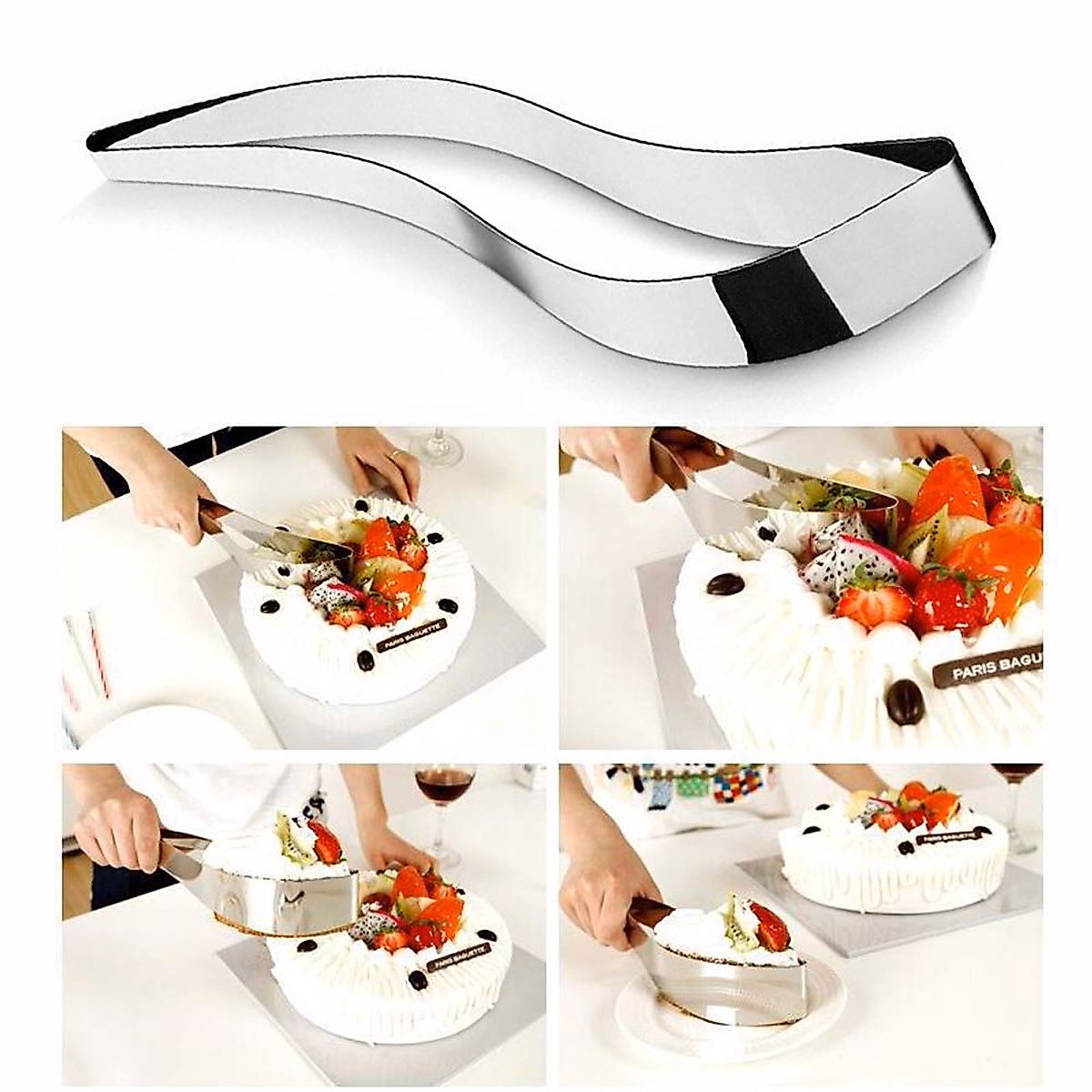 Ovelur Stainless Steel Cake Slicer Cutter and Server with Korean Spoons, Bread Slicer Cake and Pie Knife Pastry Cutter Lifter Cooking Tools