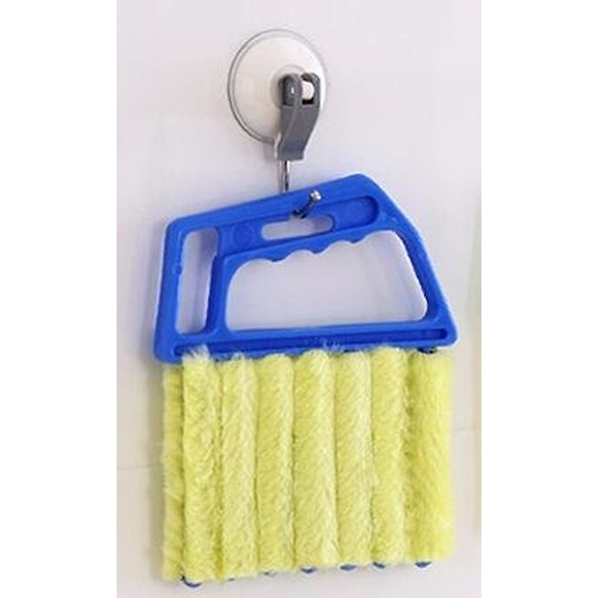 Blue Handheld Mini Blinds Cleaner Shutters, Curtain Brush Dust Remover Orange with 7 Removable Microfiber Sleeves, Air Conditioning Home Gadgets, Car Vents, Fan Shutters (Blue, with 7 Blades)