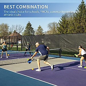 Pickleball Paddles Set of 2- Premium Rackets Fiber Face & Polymer Honeycomb Core Pickleball Set Includes 2 Pickleball Paddles + 4 Pickleball Balls + 1 Bag (ShuangMian)