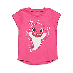 Pinkfong Baby Shark Toddler Girls 3 Pack T-Shirts Pink/Yellow/Blue 3T
