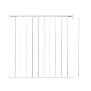 Scandinavian Pet Flex Metal 28.4 x 27.8 Inch Baby and Pet Gate Extension Panel Accessory with Easy Connection and Locks for Quick Installation, White