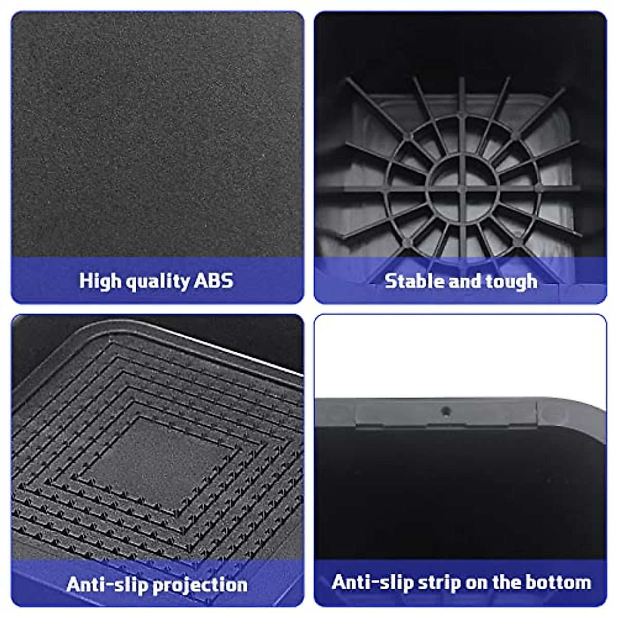 Twakashic Bed Furniture Risers 6 Inch, Bed Frame Risers Heavy Duty, Bed Elevators for Under Bed Storage, Lifts up to 5000LBS for Sofa Table Chair Couch (Set of 6, Black)