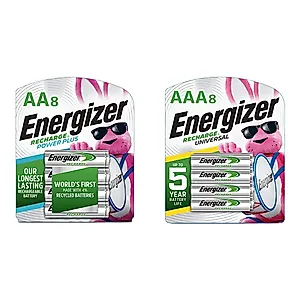 Energizer Rechargeable AA and AAA Batteries Bundle (8 Count)