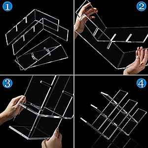 Jetec 8-Bottle Clear Acrylic Wine Rack Butterfly Elegant Acrylic Wine Rack for Home Kitchen Restaurant, Storing 8 Bottles Wines