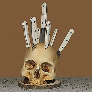 Skull Knife Holder For Kitchen Storage, Skull Decor Horror Kitchen Storage Knife Rack Kitchen Fruit Storage Rack Decoration, Scary Party Fruit Storage Rack Skeleton Decoration (Resin)