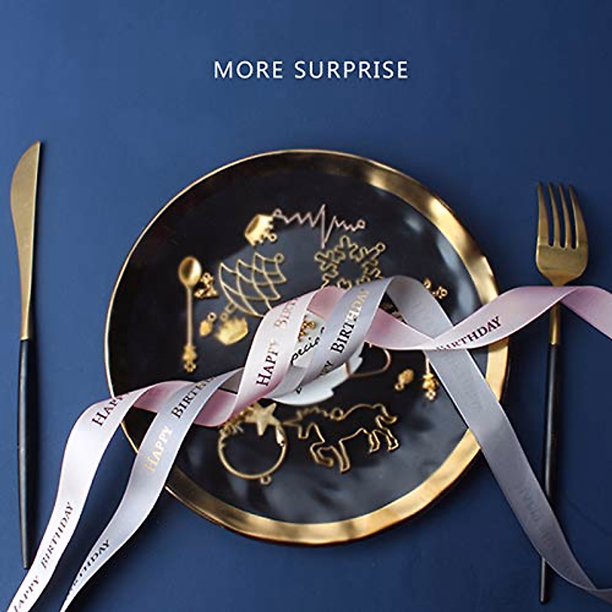 Cruxer Compatible for Brother P-Touch Embellish Gold Print on Pink Satin Ribbon TZE RE34 12mm 1/2" (0.47 Inch) Label Tape Replacement for P-Touch PT-D215e PTD210 H110 D400AD Cube Label Makers, 4 Pack