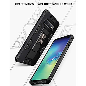 Samsung Galaxy S10 Plus Case Samsung Galaxy S10+ Case Military Grade Built-in Kickstand Case Holder Armor Heavy Duty Shockproof Cover Protective for Samsung Galaxy S10 Plus Phone Case (Blue)