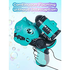 Dinosaur Bubble Gun Blaster for Kids, Bubble Machine Blower Maker with Lights & Sounds,Bubble Guns for Toddlers 1-3,Outdoor Summer Toys Gifts for Boys Girls