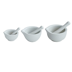 Porcelain Mortar and Pestle, Spice Garlic Herb Grinder,Mixing Grinding Bowl, Crusher Set,Kitchen Tools- 3.2inch