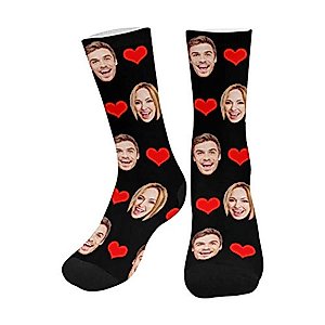 InterestPrint Custom Photo Socks, to Men Women with Love Funny Socks Turn Your Face into Socks