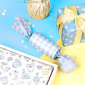 MAYPLUSS Wrapping Tissue Paper - 90 Sheets - Baby Boy Design - 13.7 inch X 19.7 inch Per Sheet
